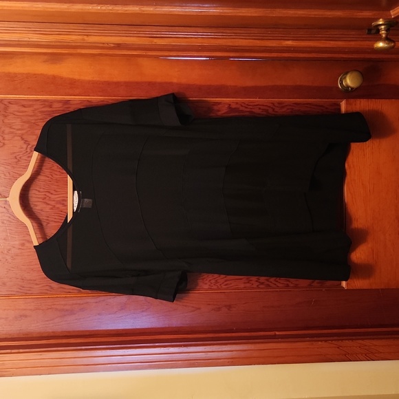 J Valdi | Tops | J Valdi Black Short Sleeve Top With Sheer Panels ...